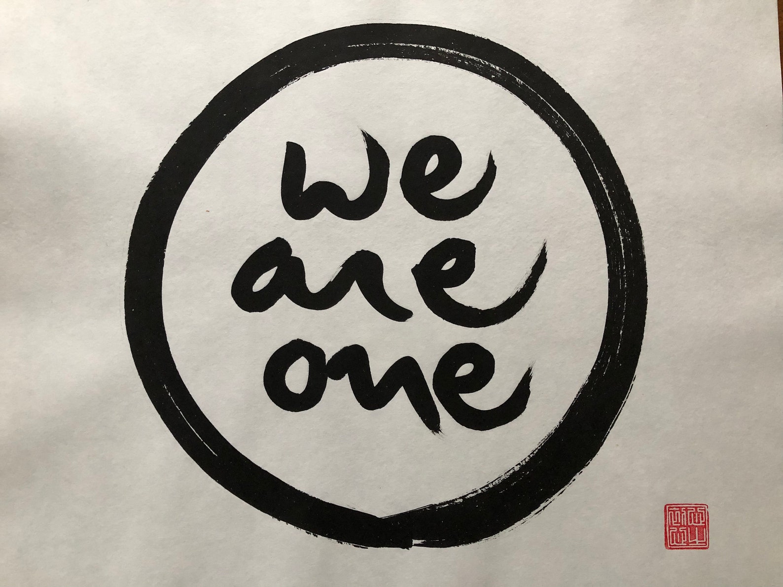 Calligraphy: "we ARE One" in Enso | Zen-circle | Buddhism | Style Thich ...