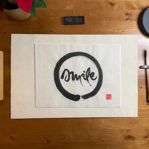 SMILE | in Enso Zen-circle Buddhism | Zen Buddhist Wall Art Decoration ...