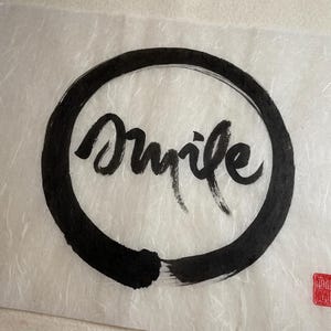 SMILE | in Enso Zen-circle Buddhism | Zen Buddhist Wall Art Decoration ...
