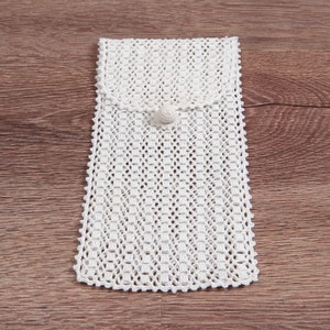 Soft Case With Square Seamless Texture and Glass Strap Set, Lace ...
