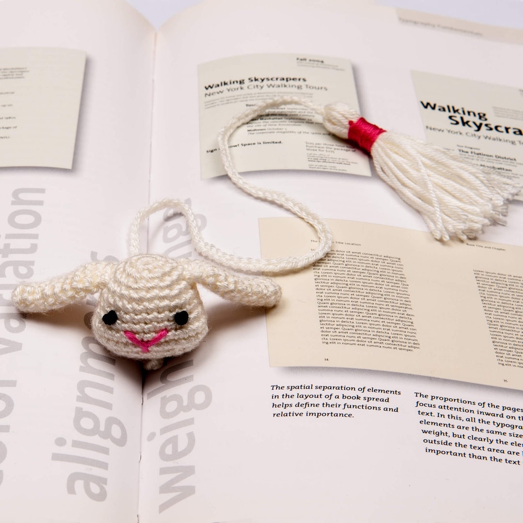 Handmade Bookmark Bunny , Bookmark Rabbit, 3D Bunny Bookmark, Knitted ...