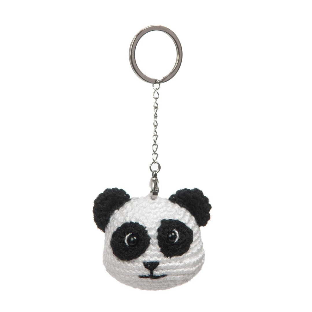 Crochet Panda Keychain, Cute Animal Accessory, Handmade Toy - Etsy