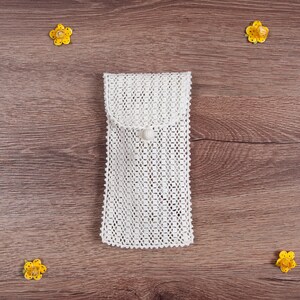 Soft Case With Square Seamless Texture and Glass Strap Set, Lace ...