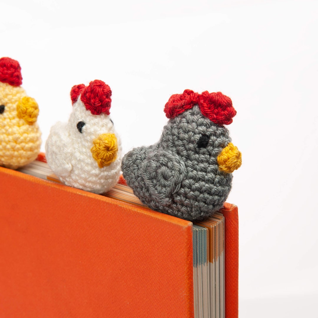Handmade Amigurumi Chicken Bookmark Gift for Book Lovers, Farmhouse ...