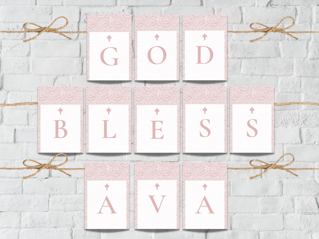 Floral First Communion Banner Template, Cute Printable 1st Communion ...