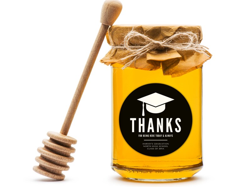 Graduation Party Favors Sticker for Guests Template - Etsy