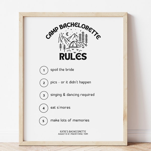 Camping Rules - Etsy