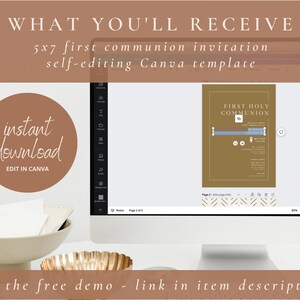 Modern First Holy Communion Catholic Invitation Template for a Boy ...