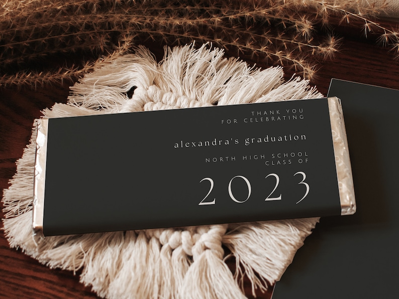 Modern Graduation Chocolate Bar Wrapper Template - Etsy