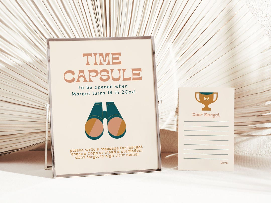 Hole in One First Birthday Time Capsule Sign Template, Girl Golf 1st ...