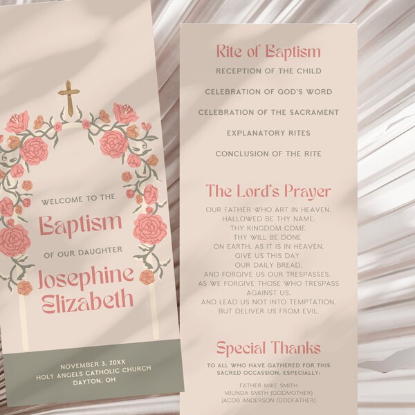 Catholic Baptism Program - Etsy