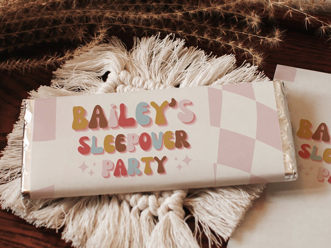 Boho Slumber Party Chocolate Bar Wrapper Candy Bar Wrapper Template ...