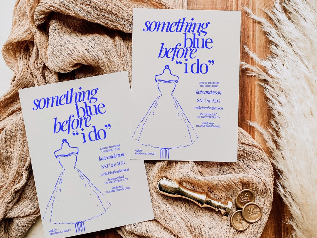 Something Blue Bridal Shower Invitations Template, Something Blue ...