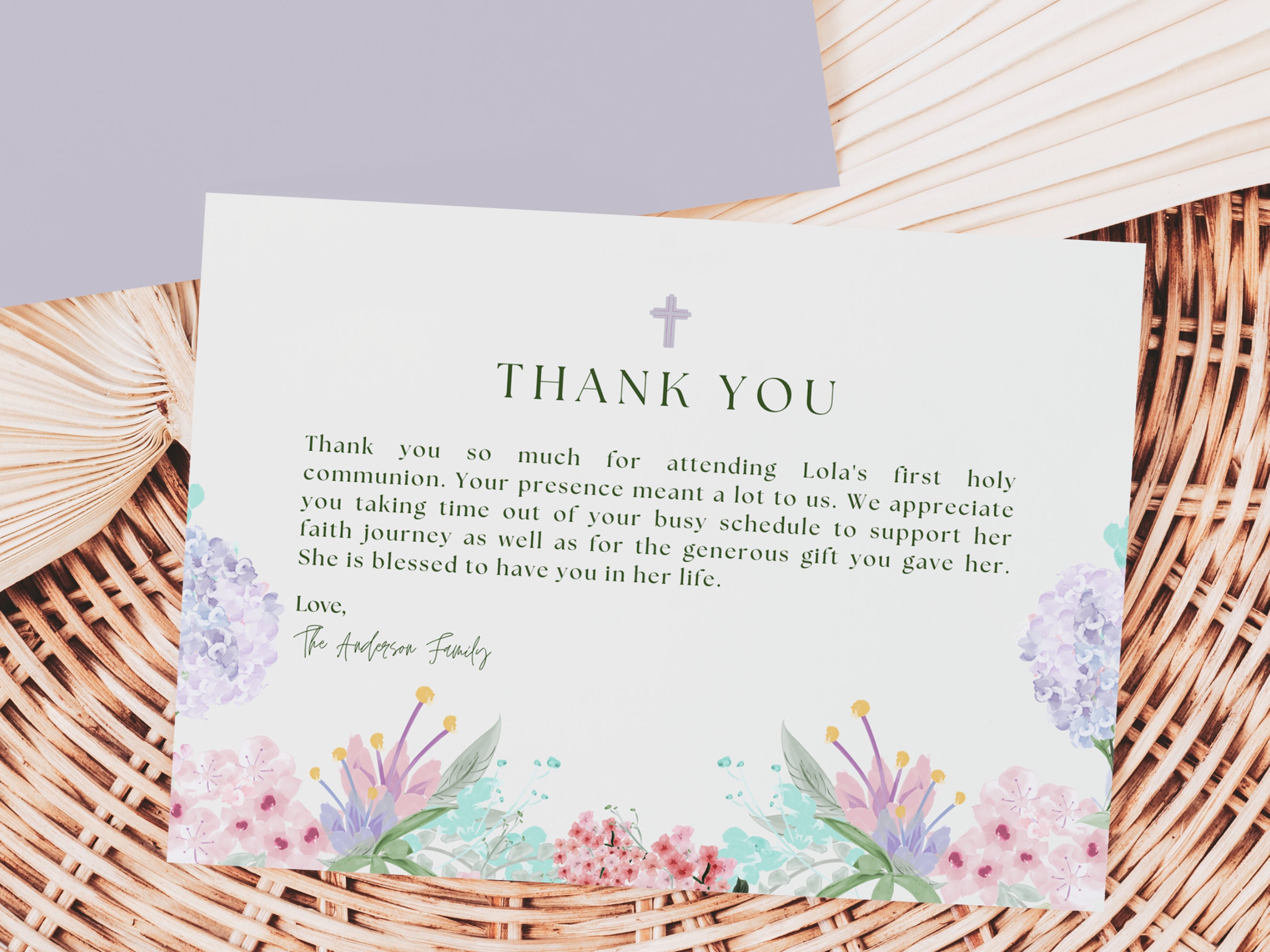 Holy Communion Thanks Cards