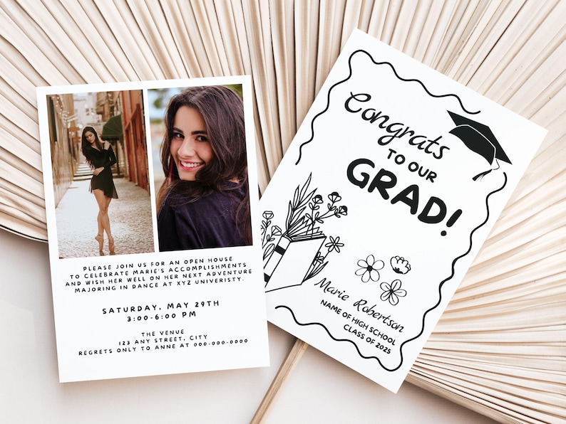 Class of 2026 Graduation Announcement, Editable Senior Grad Party ...