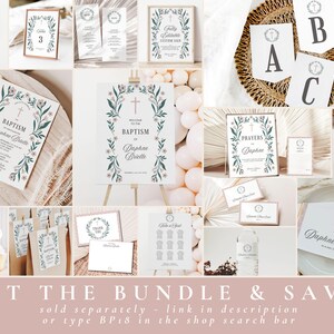 Baptism Menu Card Template, Editable Cute Wildflower Christening Menus ...