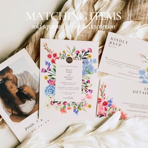 Round Wildflower Wedding Menu Template, DIY Editable Circle Menu Card ...