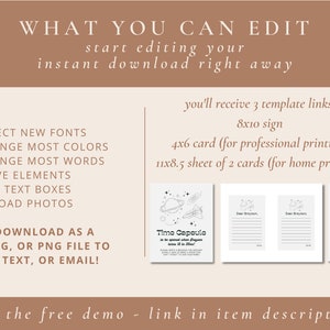 Space Birthday Time Capsule Template Space Party 1st Trip - Etsy