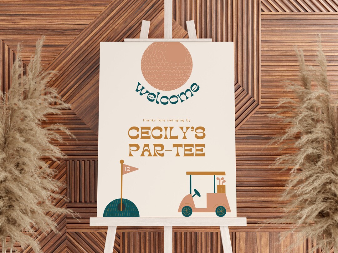 Golf Birthday Party Welcome Sign Template Let's Par-tee DIY Instant ...