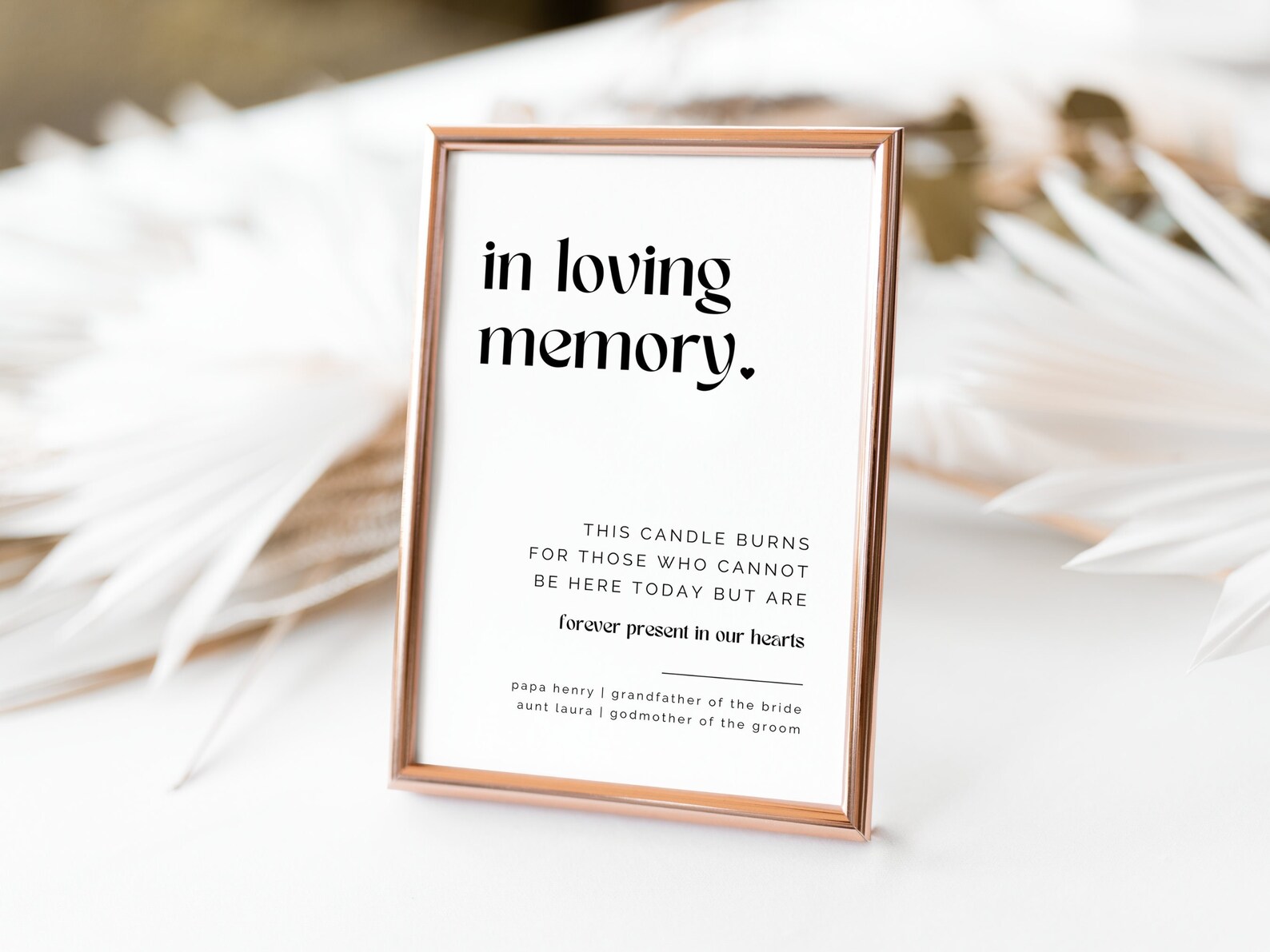 In Loving Memory Wedding Sign Template This Candle Burns in - Etsy
