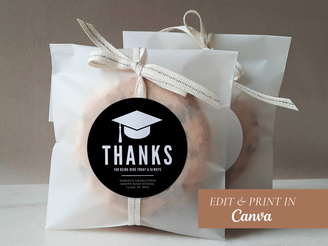 Graduation Party Favors Sticker for Guests Template Personalized Grad ...