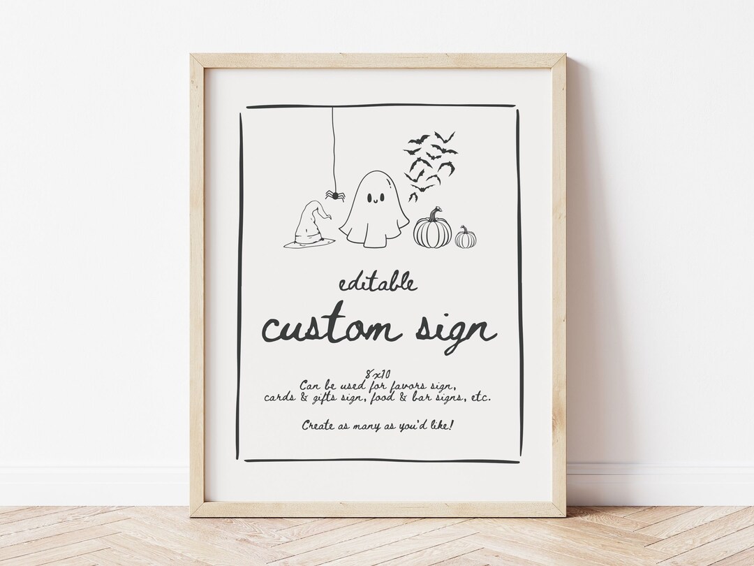 Halloween Baby Shower Sign Decorations Template, Editable A Little Boo ...