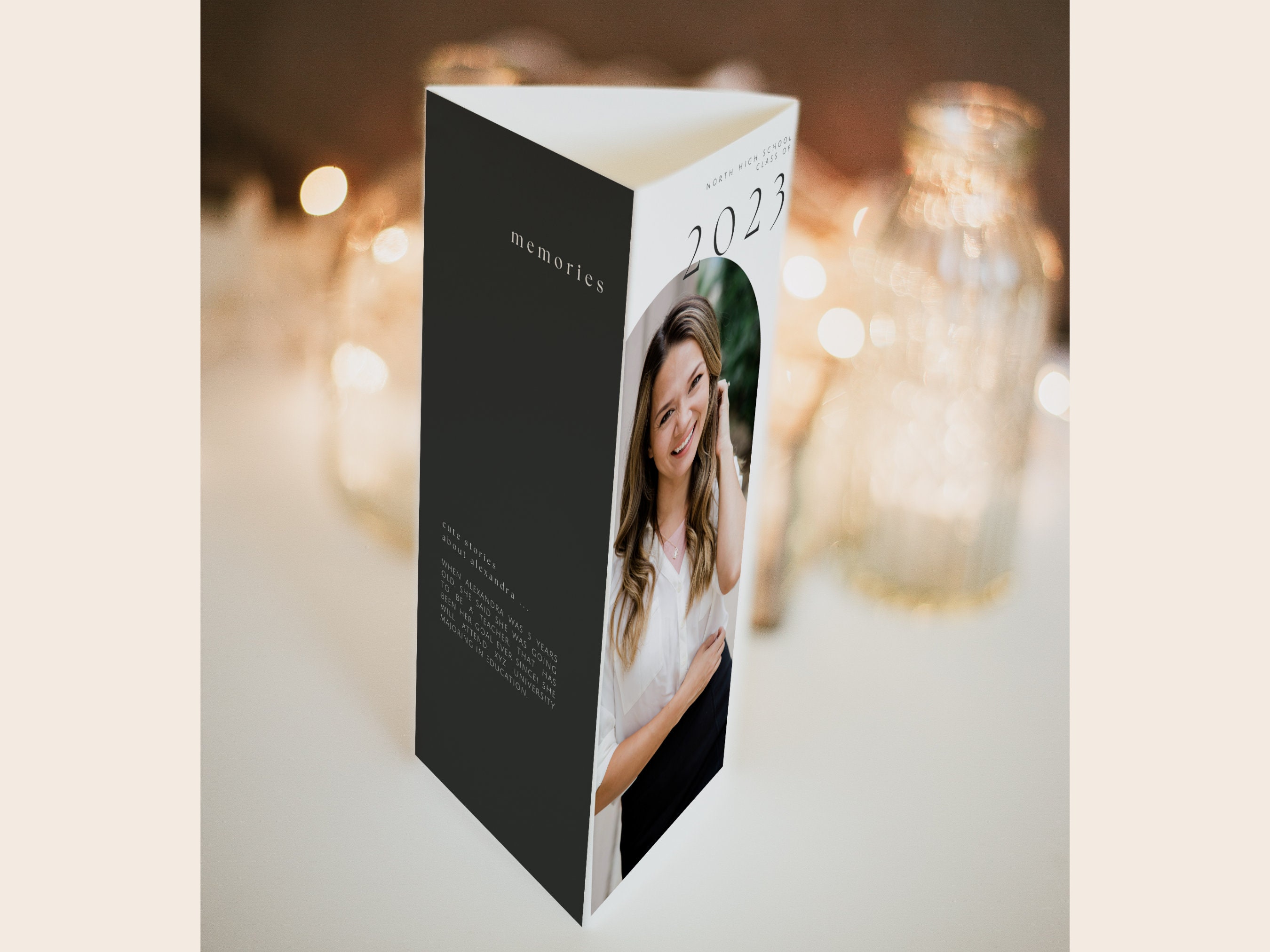 Modern Graduation Centerpiece Template Personalized Trifold - Etsy Canada