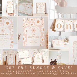 Groovy One Birthday Time Capsule Sign and Cards Template, One Groovy ...