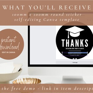Graduation Party Favors Sticker for Guests Template Personalized Grad ...