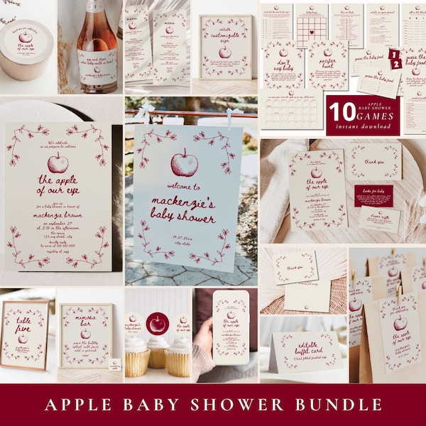 Apple Baby Shower - Etsy