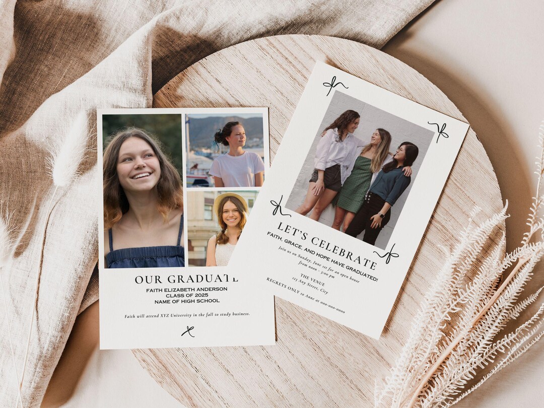 Group Graduation Party Invitation Template, Editable Senior Grad Party ...