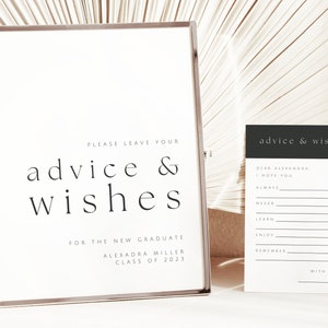 Modern Graduation Advice and Wishes Card Simple Graduation - Etsy