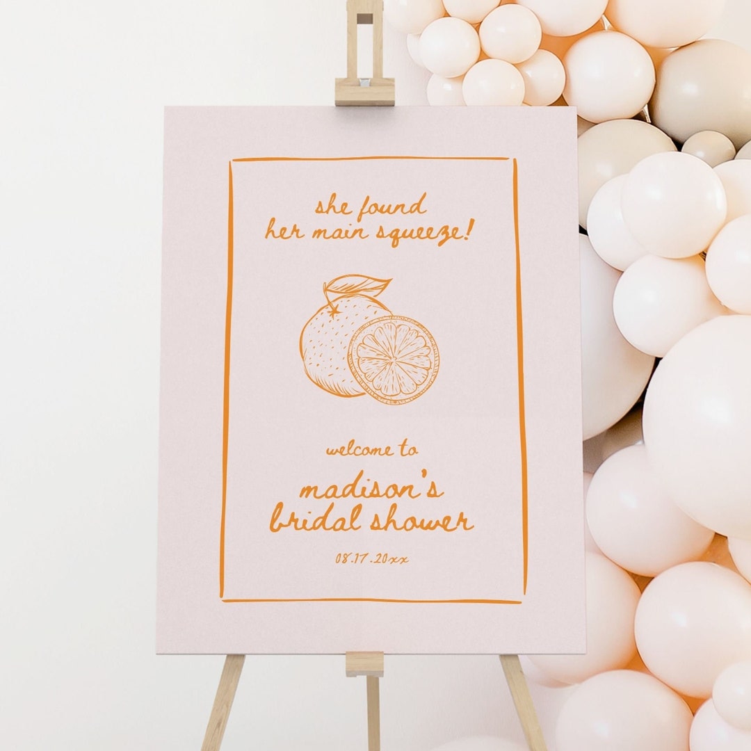 Citrus Bridal Shower Welcome Sign Template, Editable She Found Her Main ...