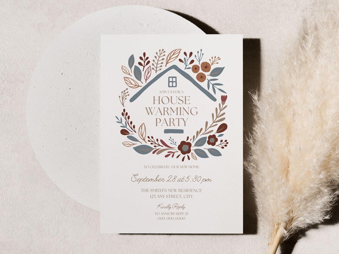 Houswarming Invitation Template, Modern Housewarming Party Invite, New ...