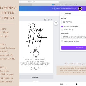 Ring Hunt Bridal Shower Games Instant Download | Ring Hunt Signs for ...