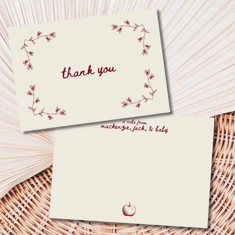 Note Cards With Apples - Etsy