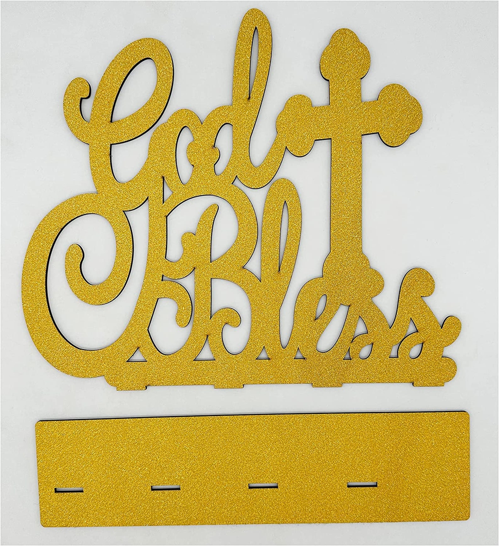God Bless Wooden Table Centerpiece First Communion Baptism Decorations ...