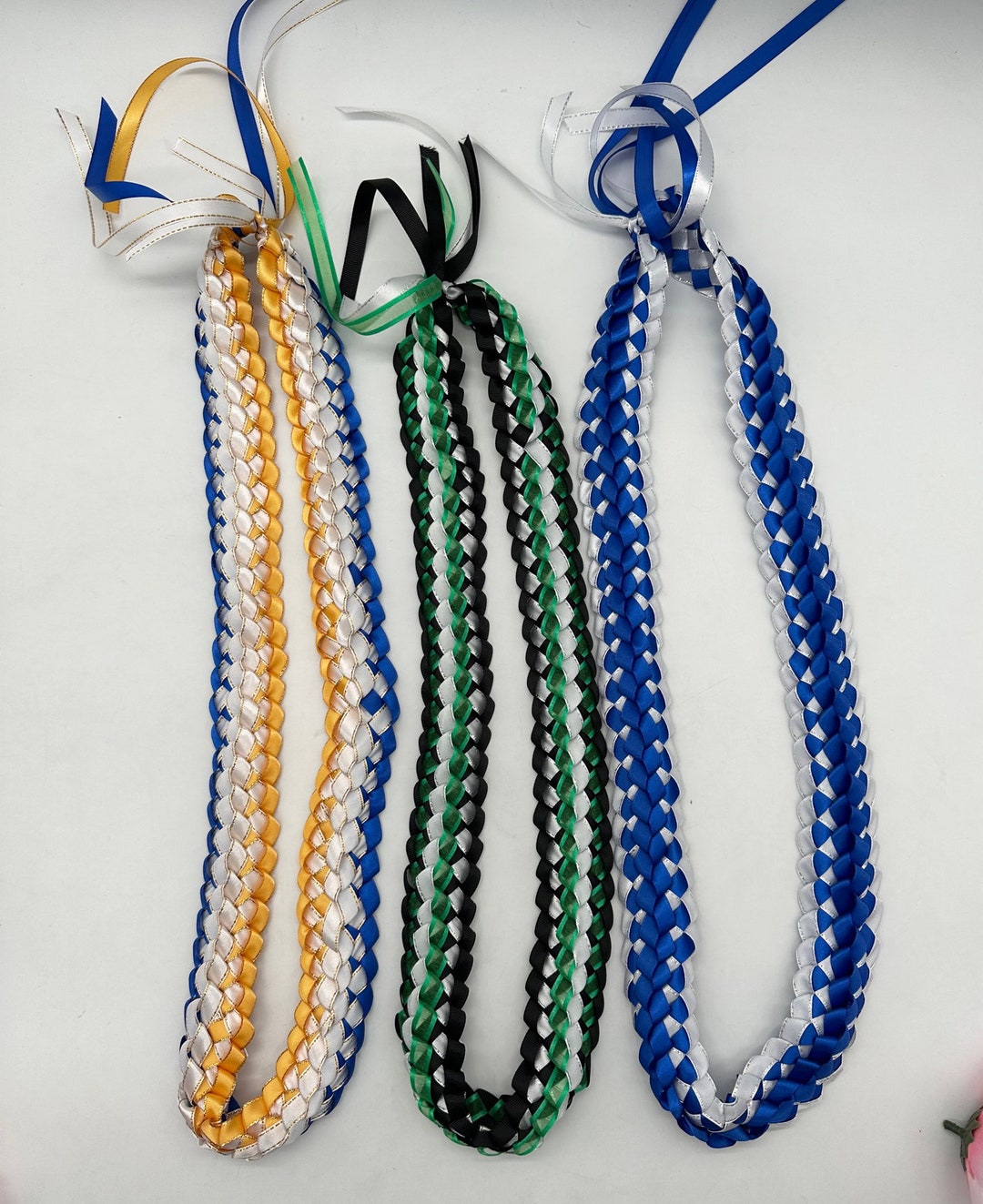 2023 Graduation Double Braided Ribbon Lei Handmade Three Color Ribbon ...