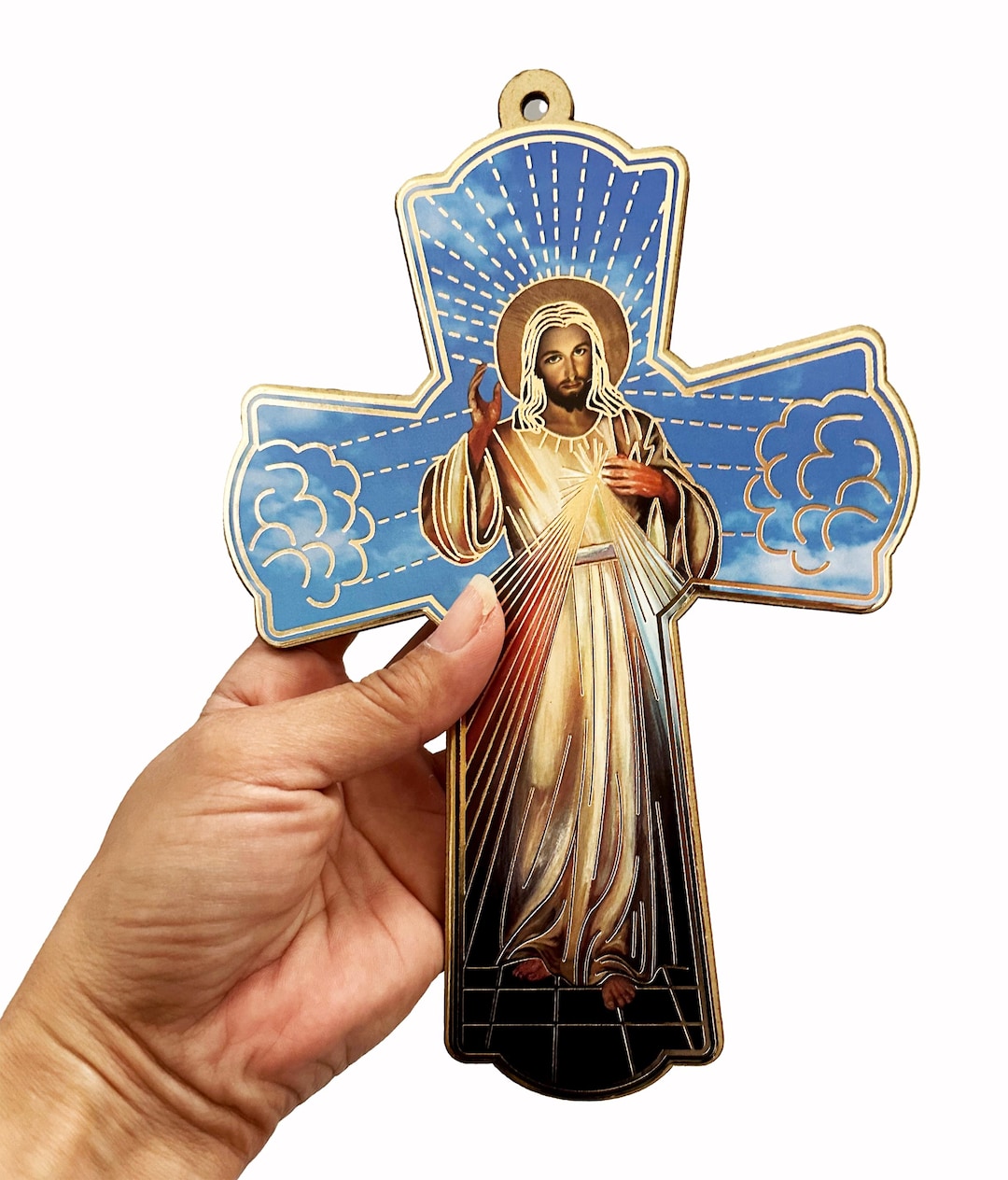 Jesus Christ Wooden Wall Cross Decor Religious Gift Art Baptism ...