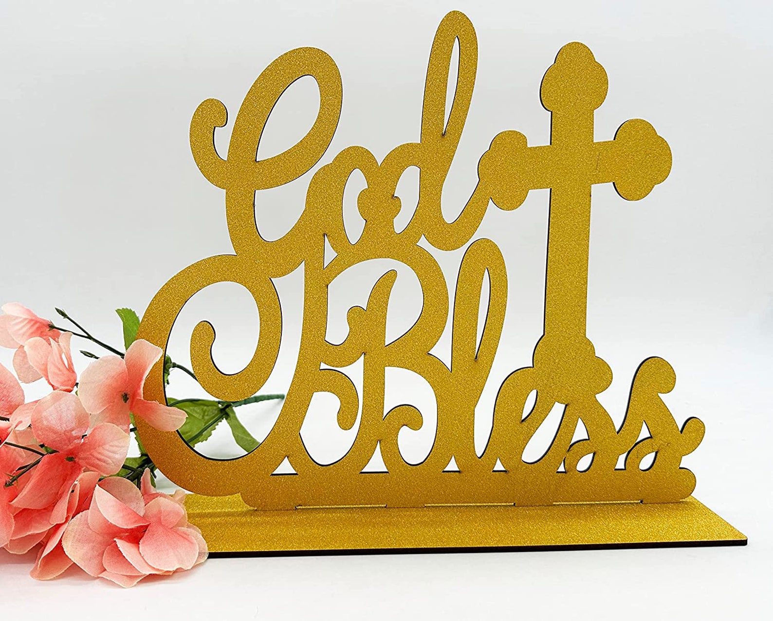 God Bless Wooden Table Centerpiece First Communion Baptism - Etsy
