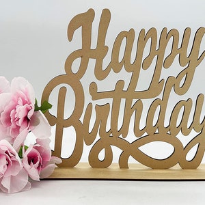 Happy Birthday Wood Sign Wall Decor Wooden Table Sign Centerpiece ...