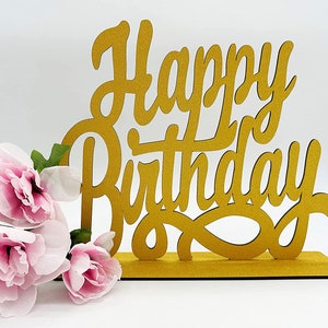 Happy Birthday Wood Sign Wall Decor Wooden Table Sign Centerpiece ...