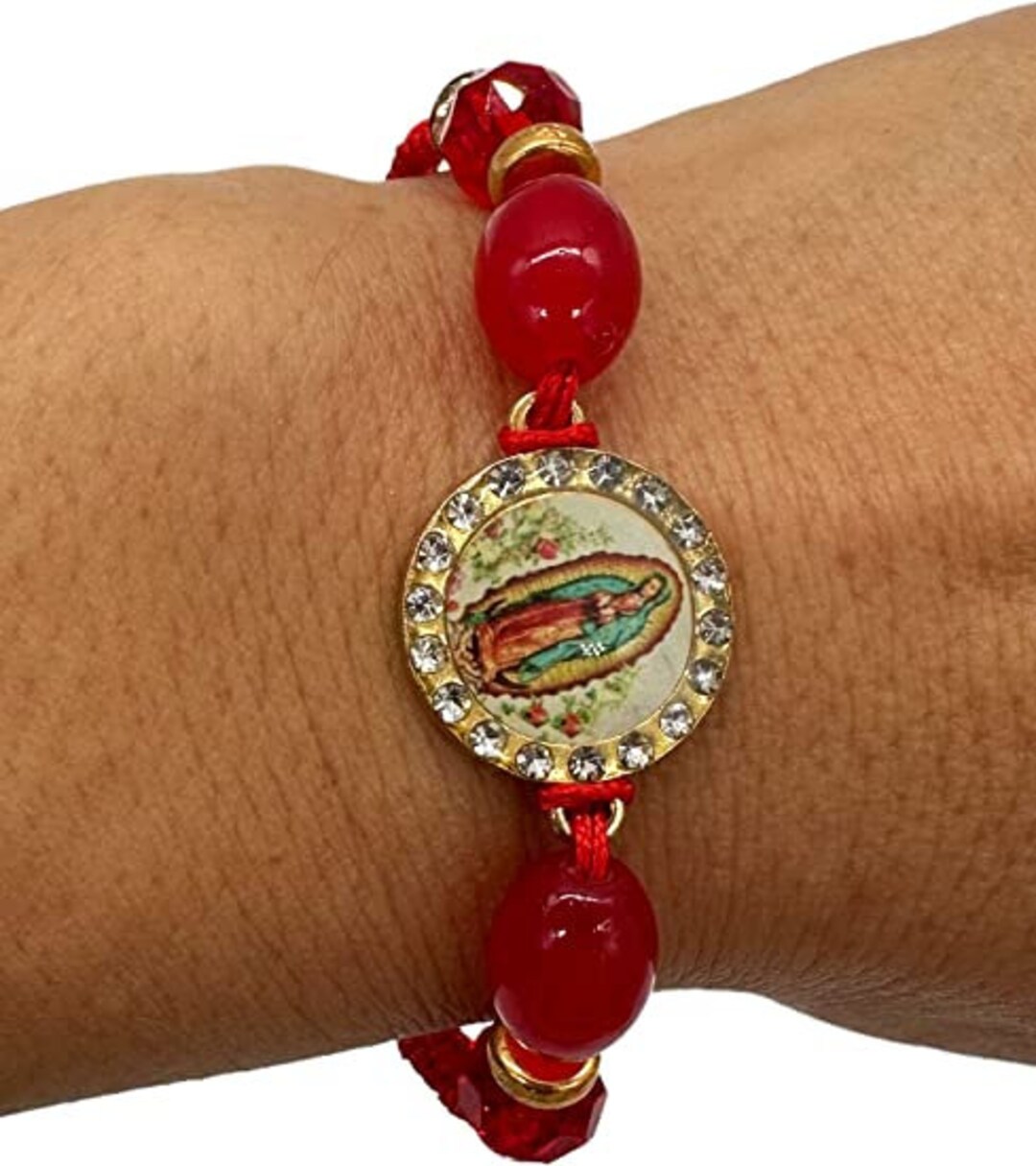 Virgin Mary Holy Mary Our Lady of Guadalupe Red String Red Bead ...