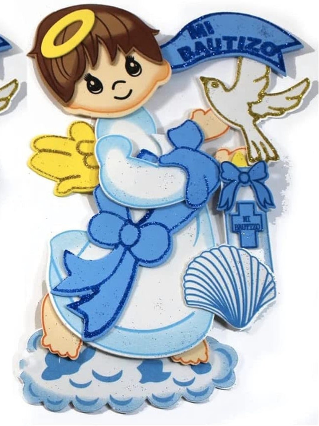 Mi Bautizo Angel Figure Boy Girl EVA Craft Foam Cutout Wall Centerpiece ...