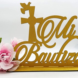Mi Bautizo Wooden Sign With Stand Centerpiece Sign Party Favor ...