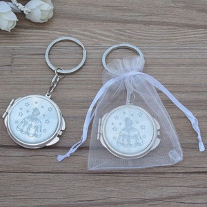 Quinceanera Silver Compact Mirror Keychain Recuerdos De Sweet 15 ...