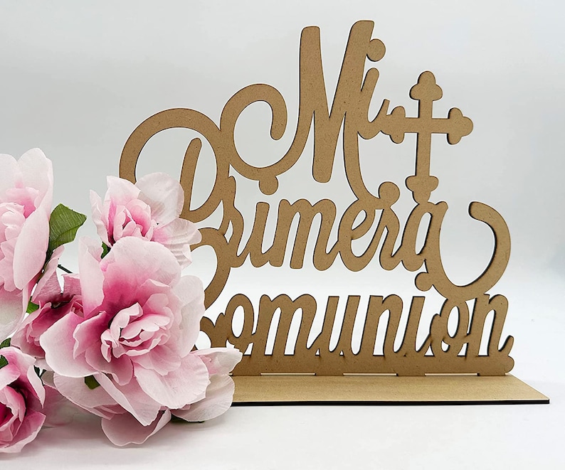 Mi Primera Comunión Wooden Table Centerpiece - First Communion - Mi ...