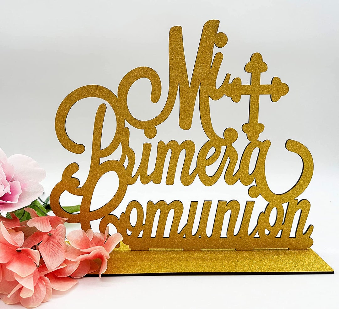 Mi Primera Comunión Wooden Table Centerpiece - First Communion - Mi ...