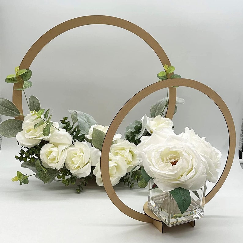 Floral Hoop Wreath Centerpiece Table Decorations Party - Etsy