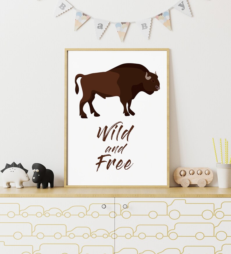 Digital File • 'wild and Free' Bison Print - Etsy